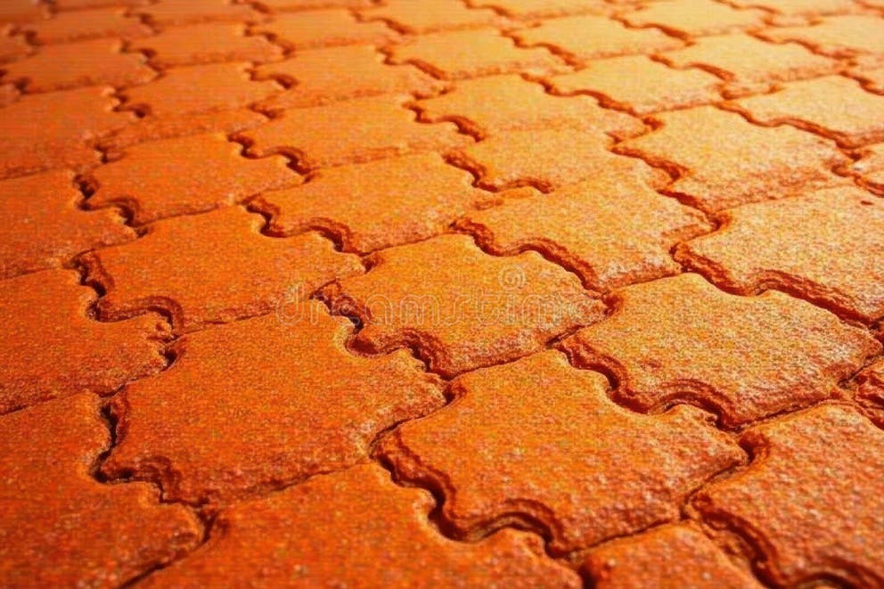 Interlocking Orange Brick Floor Repeating Pattern Repeating Macro Stock ...