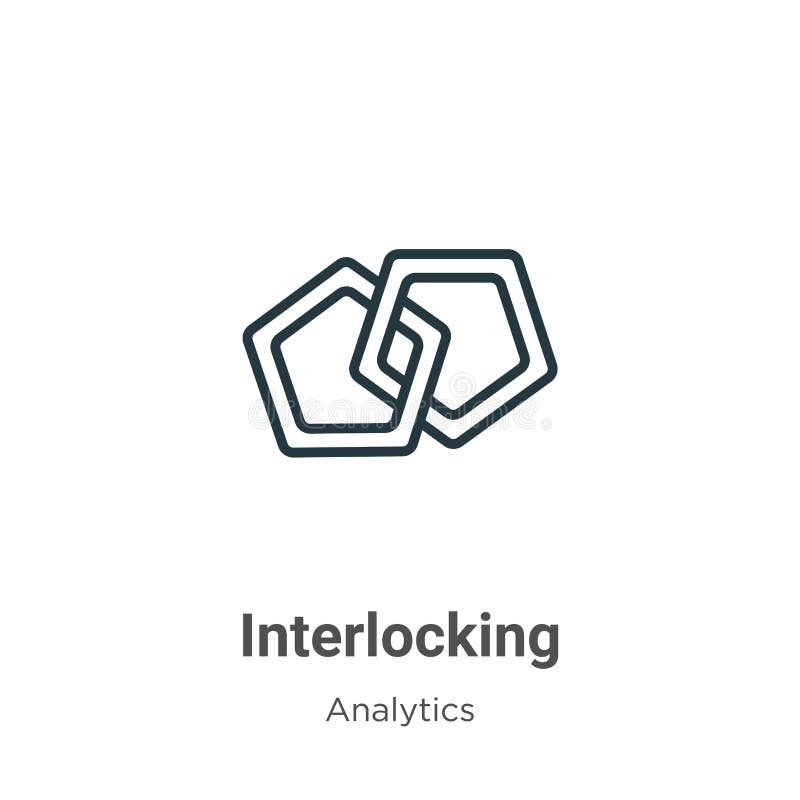 Outline Interlocking Vector Icon. Isolated Black Simple Line Element ...
