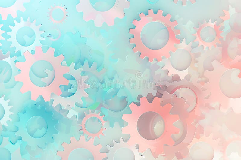 Interlocking Pastel Gears Teamwork, Mechanism, Technology, System ...