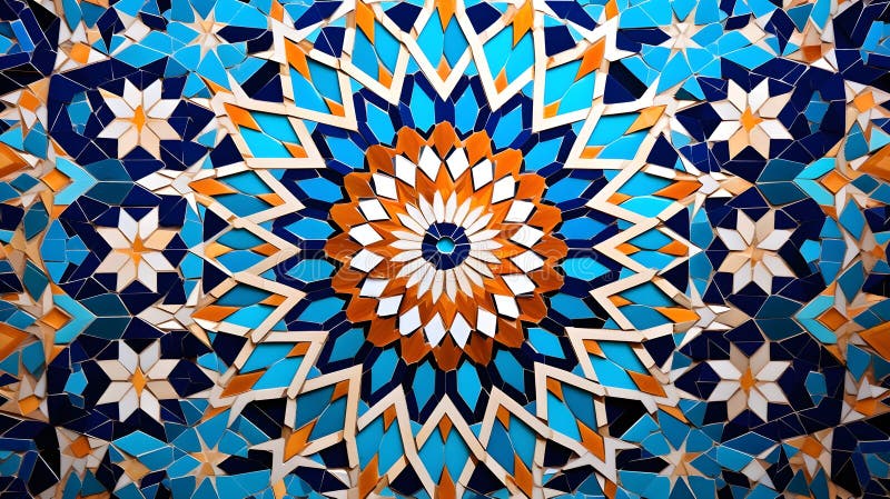 Interlocking Patterns of Islamic Mosaic Tiles Stock Illustration ...
