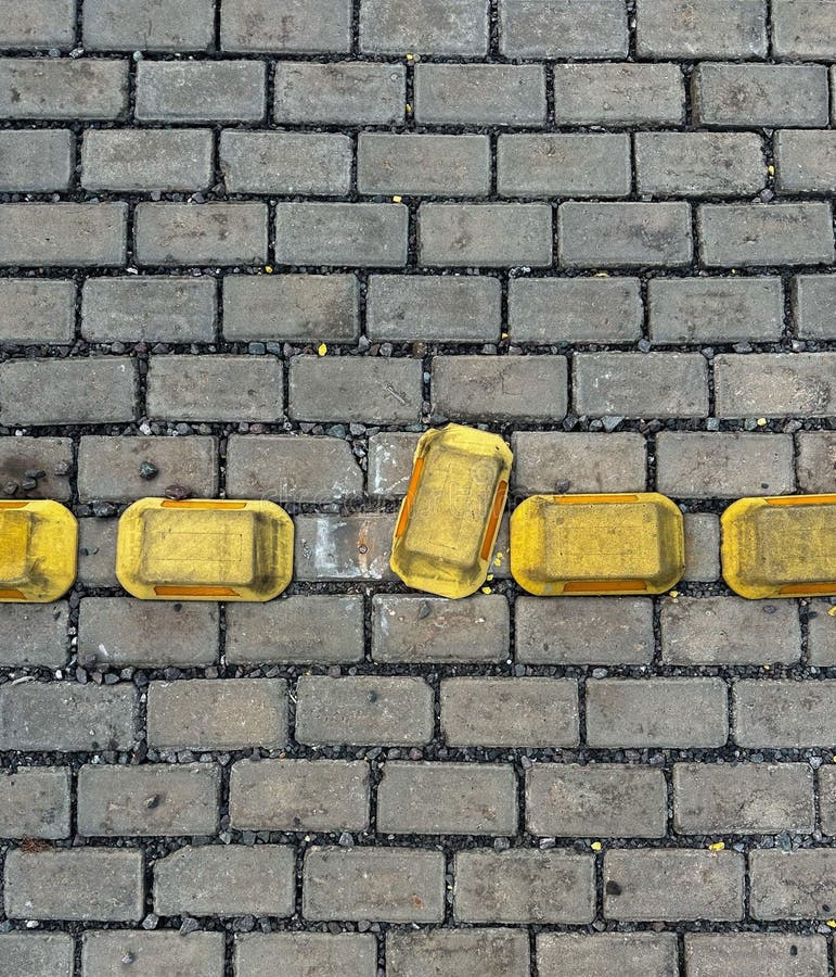 Interlocking Pavement with Reflective Studs Stock Photo - Image of ...