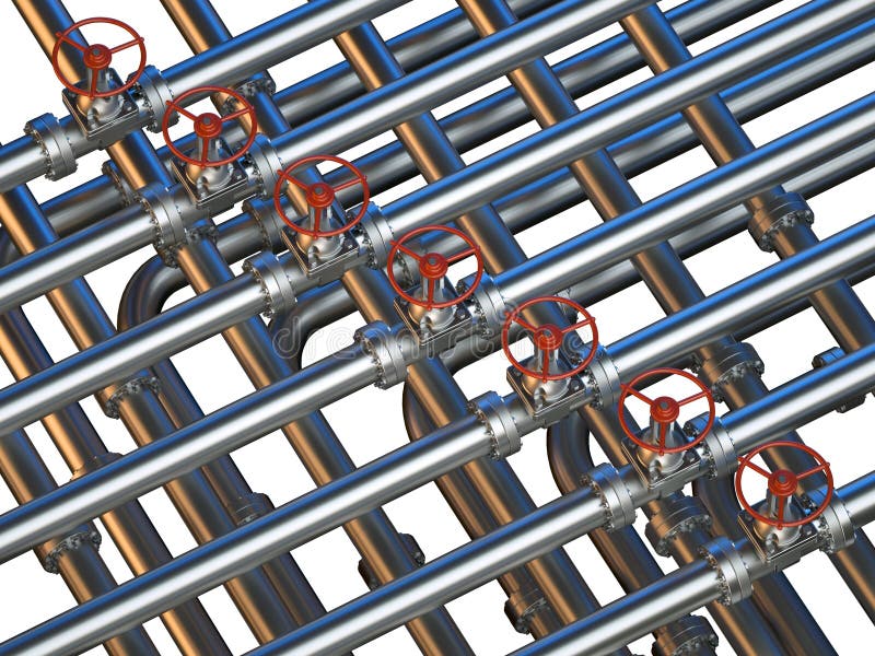 Interlocking Pipes with Valves Stock Illustration - Illustration of ...