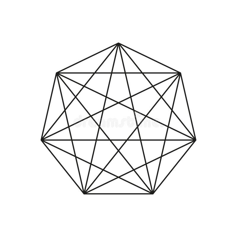 Interlocking Polygon Shape. Geometric Pattern. Spider Web Line Art ...