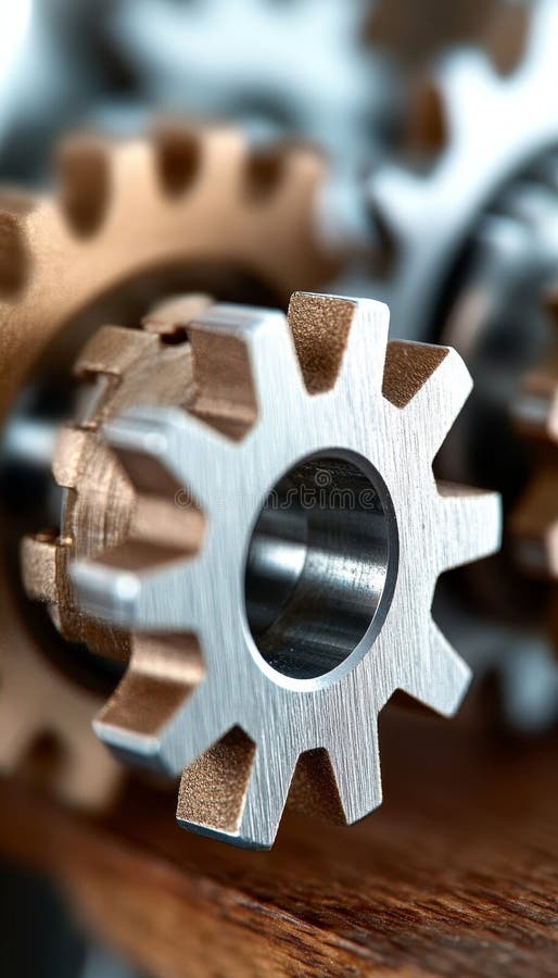 Interlocking Precision Gears a Close-Up View of Industrial Mechanics ...