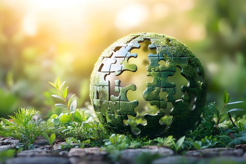 Interlocking Puzzle Pieces Forming a Spherical Globe, Symbolizing Unity ...