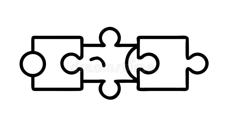 Interlocking Puzzle Pieces Icon, Teamwork and Solutions, Vector Design ...