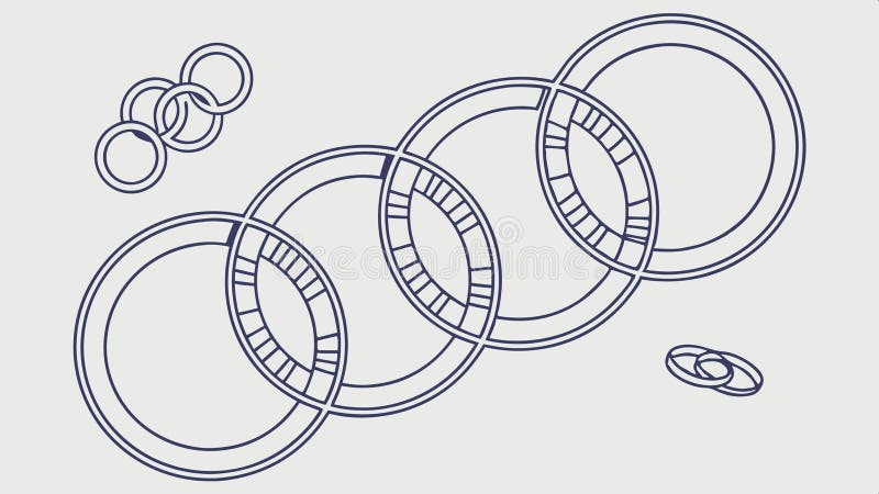 Interlocking Ring Pattern Illustration Abstract Connection Motif Vector Design Generative Ai