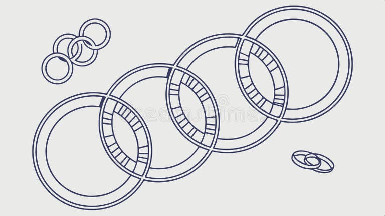 Interlocking Ring Pattern Illustration. Abstract Connection Motif ...