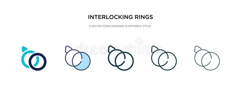 Interlocking Rings Icon in Different Style Vector Illustration. Two ...