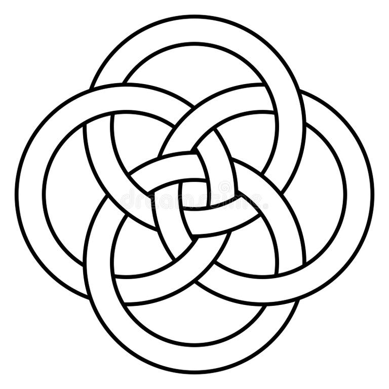 Interlocking Rings Knot, Symbol of Unity and Eternity Stock Vector ...