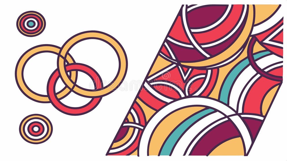 Interlocking Rings Pattern, Abstract Design in Vector Art Vector Design Generative AI Stock ...