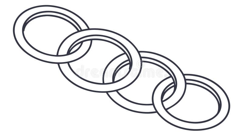 Interlocking Rings, Strong and United Symbol, Vector Design Generative ...