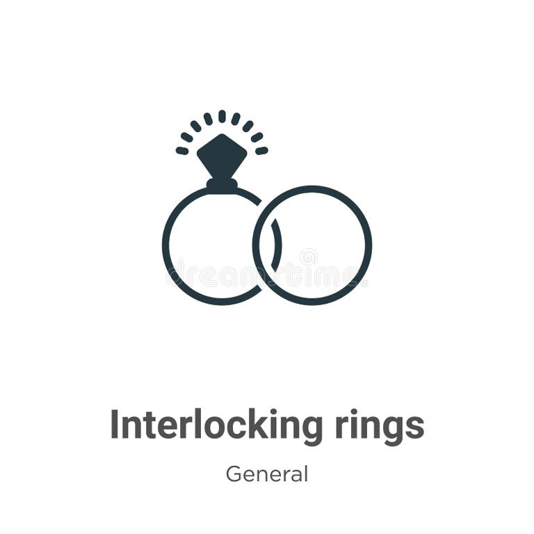 Interlocking Rings Vector Icon on White Background. Flat Vector ...