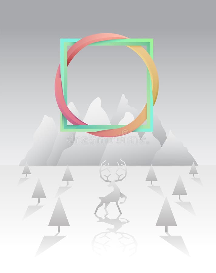 Interlocking Square and Circle Over Snow Scene Stock Vector ...