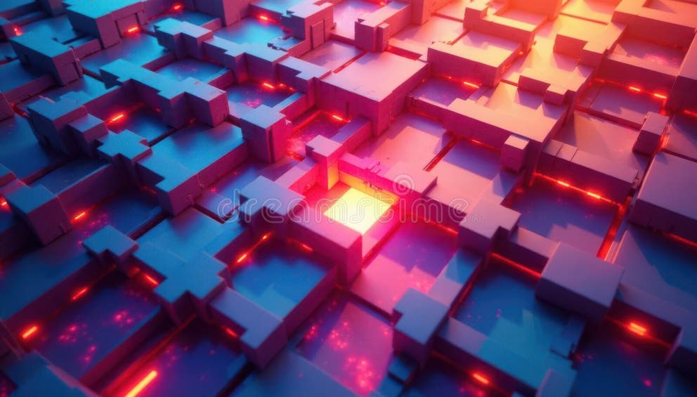 Interlocking Squares Creating an Optical Illusion, Shape, Grid Stock ...