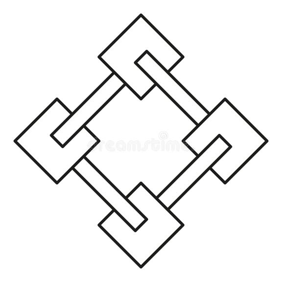 Interlocking Squares Design. Vector Geometric Pattern. Abstract Square ...