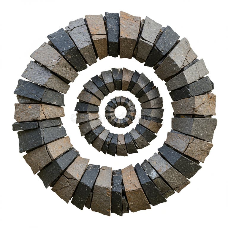 Interlocking Stone Blocks Form a Spiraling, Concentric Circle Pattern ...