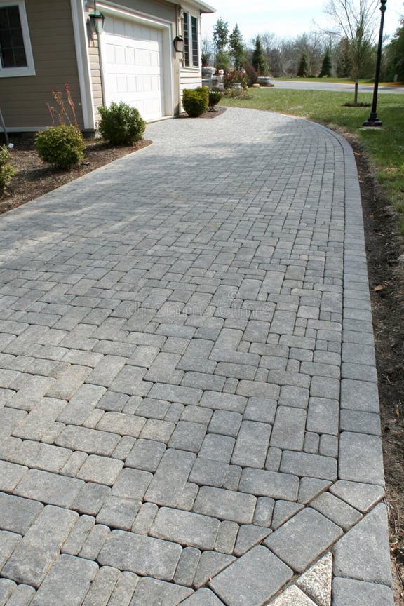 Interlocking Stone Driveway Stock Illustration - Illustration of ...