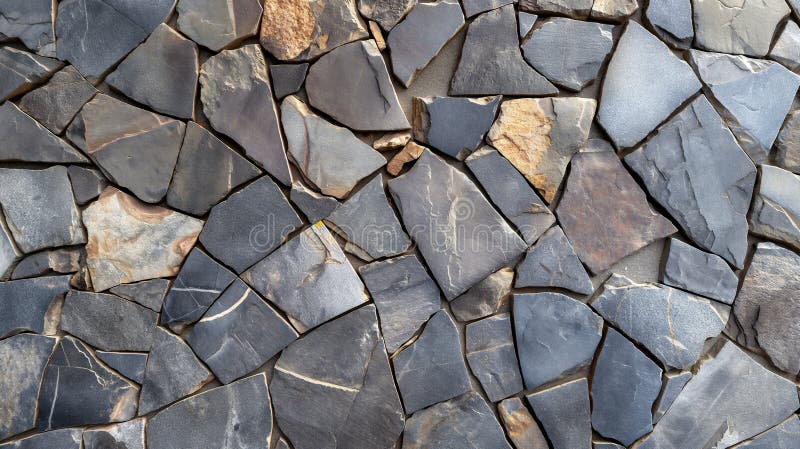 Interlocking Stone Wall with Varied Hues and Sharp Edges Stock ...