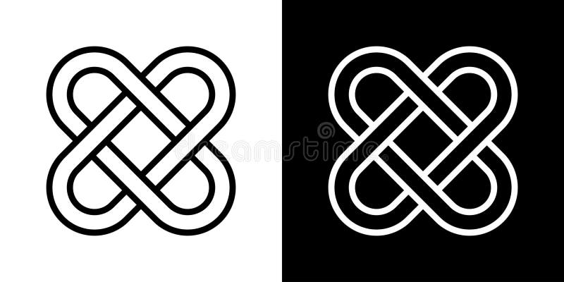 Interlocking Thin Line Vector Icon Set Stock Illustration ...