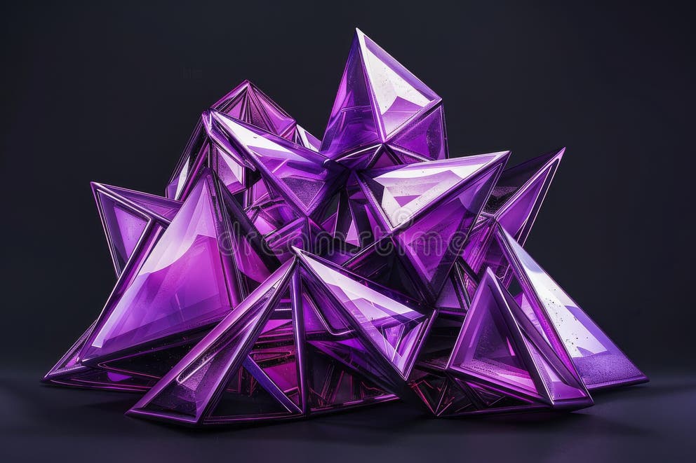 Interlocking Triangles in Purple Stock Illustration - Illustration of ...