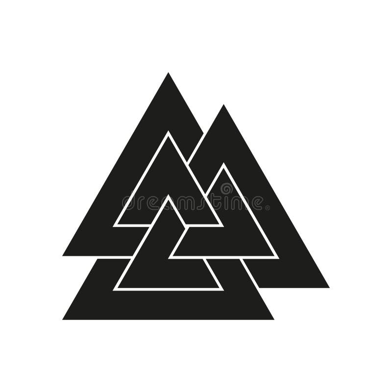 Interlocking Triangles Symbol. Black and White Design. Geometric Vector ...