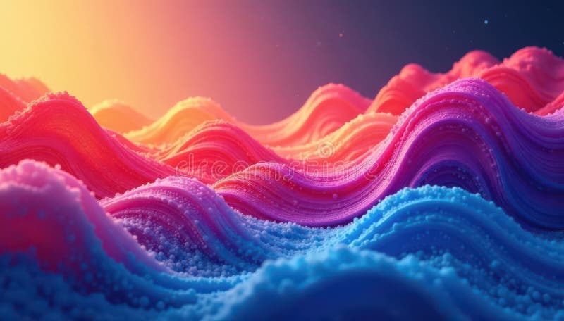 Interlocking Wave Forms, Vibrant Color Gradients, Illustration, Energy, Bright Stock ...