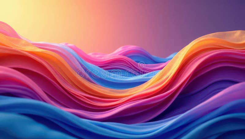 Interlocking Wave Forms, Vibrant Color Gradients, Orange, Dynamic ...