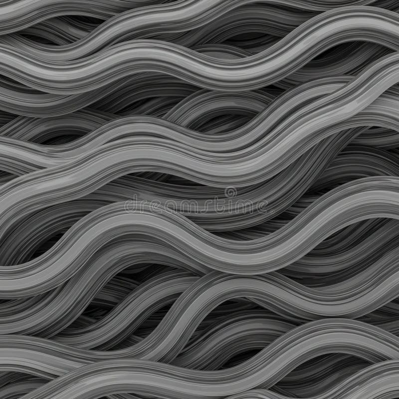 Interlocking Wavy Lines in Varying Shades of Gray Create an Intricate ...