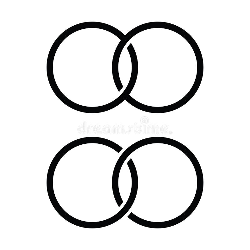 Interlocking or Wedding Ring Icon Isolated Vector Illustration Stock ...