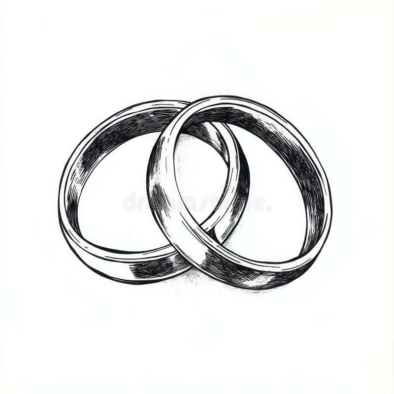 Interlocking Wedding Rings Silhouette Stock Photos - Free & Royalty ...