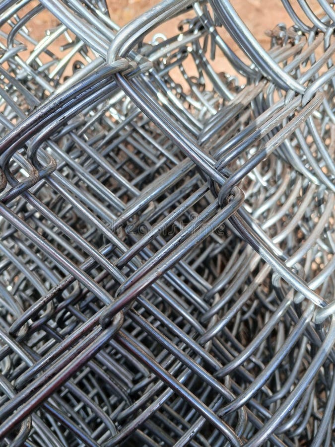 Interlocking wire fence stock image. Image of heavyduty - 369175461