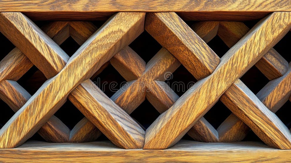Interlocking Wooden Lattice Pattern Stock Illustration - Illustration ...