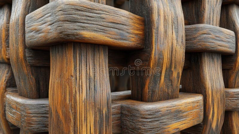 Interlocking Wooden Weave Pattern Stock Illustration - Illustration of ...