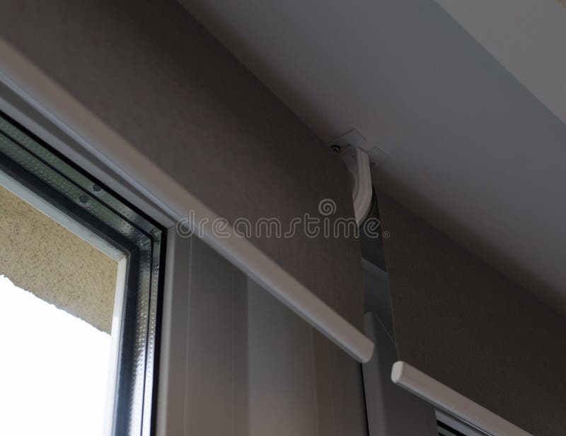 Intermediate Bracket for Roller Blinds Stock Image - Image of color ...