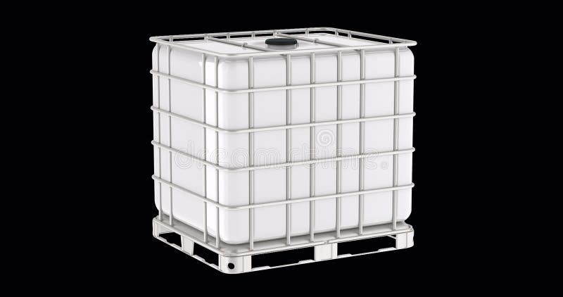 Intermediate Bulk Container with Metallic Cage Rotation Animation ...