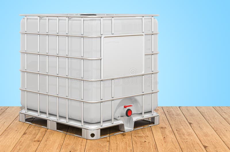 IBC Intermediate Bulk Container Stock Photo - Image of container, white ...