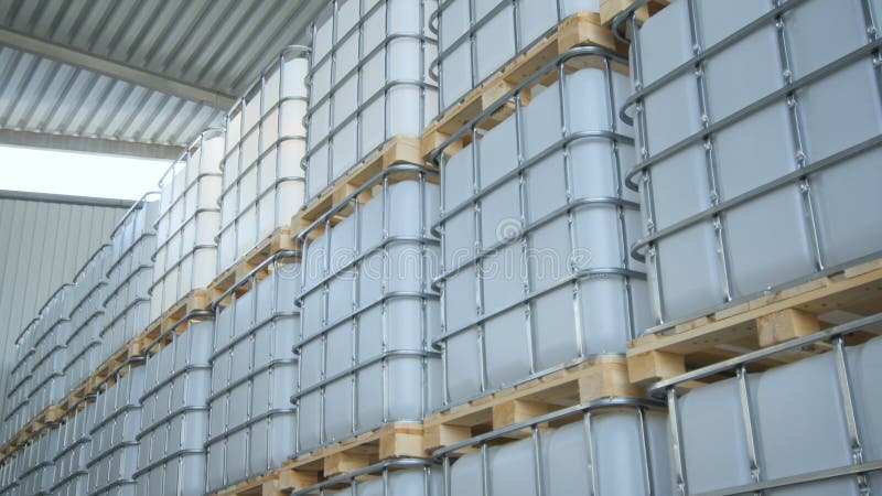 Intermediate Bulk Container Inside Machine Tool at Plant Stock Footage ...