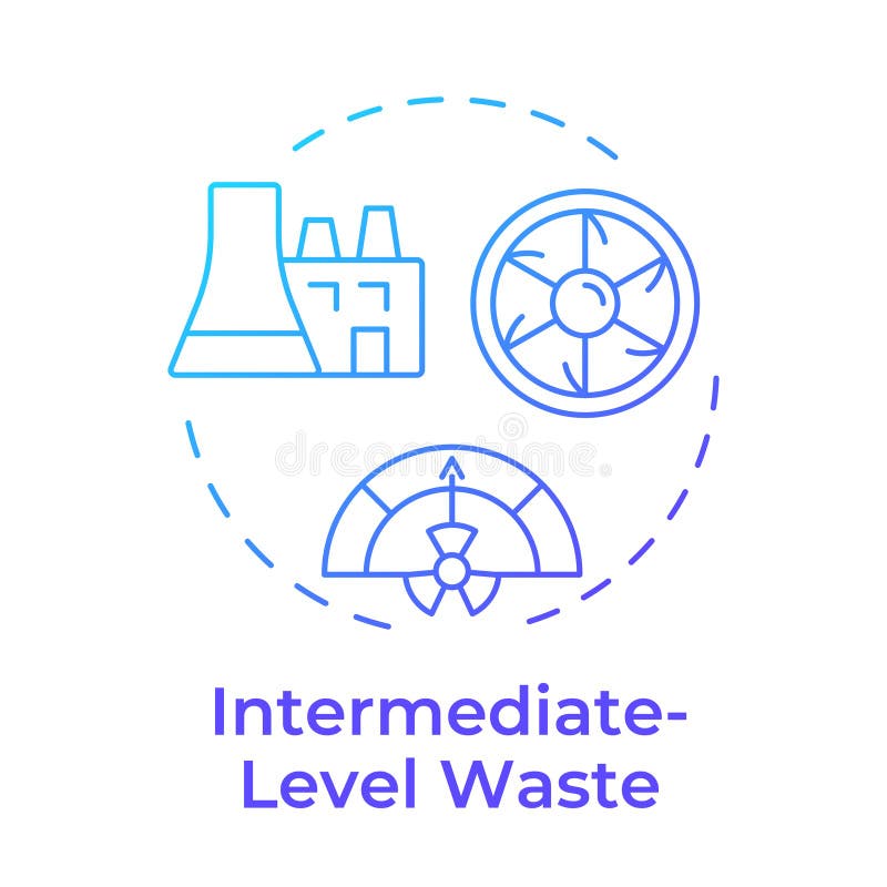 Intermediate Level Waste Blue Gradient Concept Icon Stock Vector ...