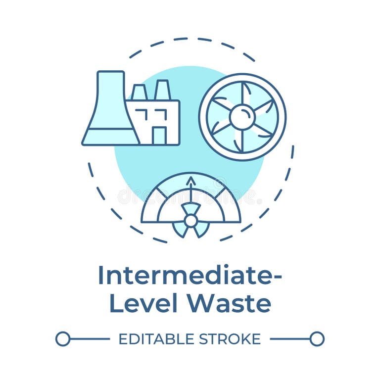 Intermediate Level Waste Soft Blue Concept Icon Stock Vector ...