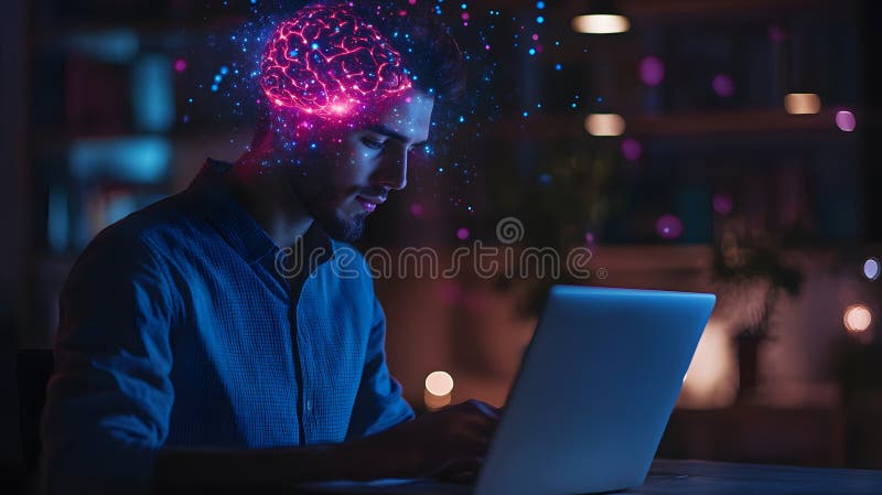 Intermittent Fasting and Brain Focus. a Focused Individual Working on a ...