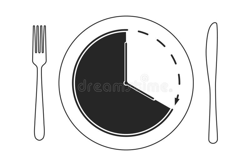 Intermittent Fasting Dieting Plate Concept Vector Stock Vector ...