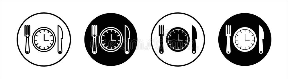 Intermittent Fasting Flat Line Icon Set. Intermittent Fasting Thin Line ...