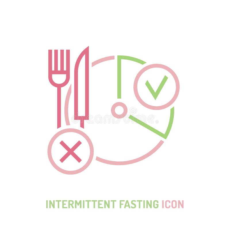 Intermittent Fasting Icon. Personal Diet Plan Concept Stock Vector ...