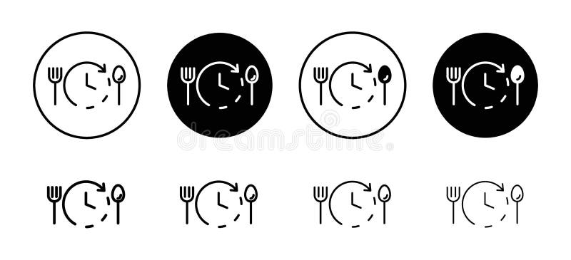 Intermittent Fasting Vector Icon Set Collection Intermittent Fasting