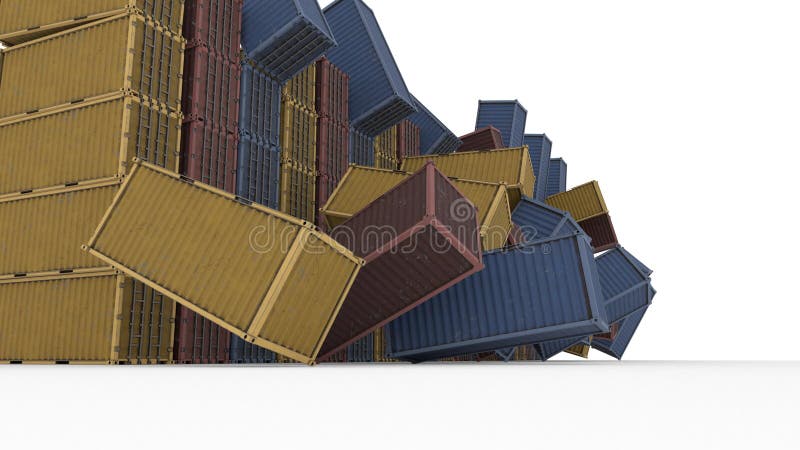Intermodal Container Fall with White Background Stock Footage - Video ...