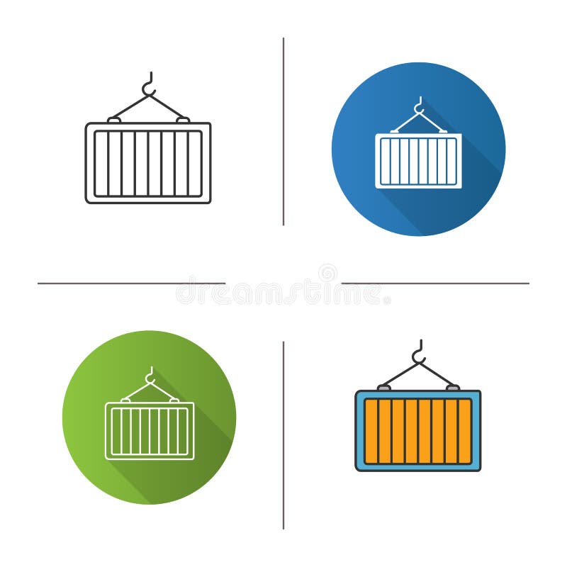 Intermodal Container Color Icon Stock Vector - Illustration of design ...