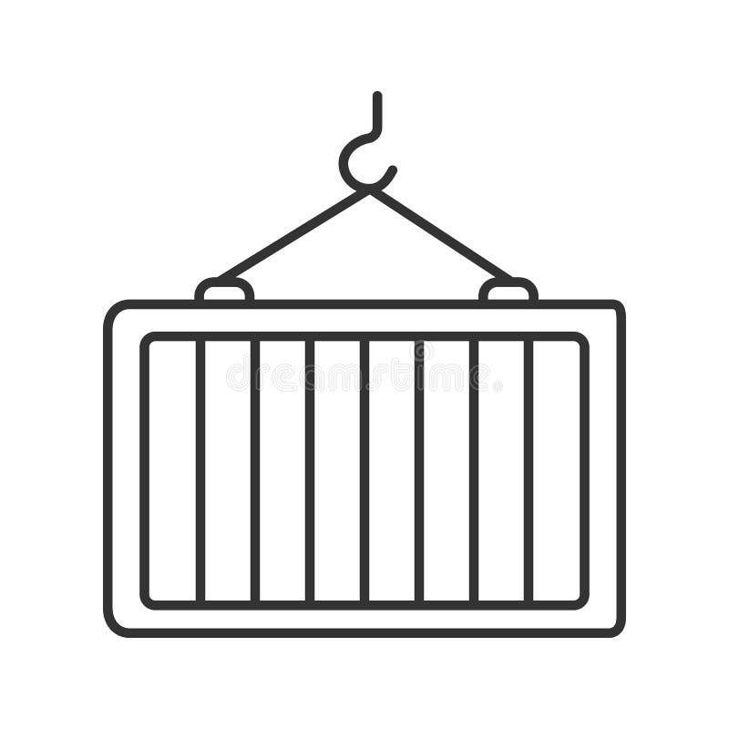 Intermodal Container Linear Icon Stock Vector - Illustration of ...