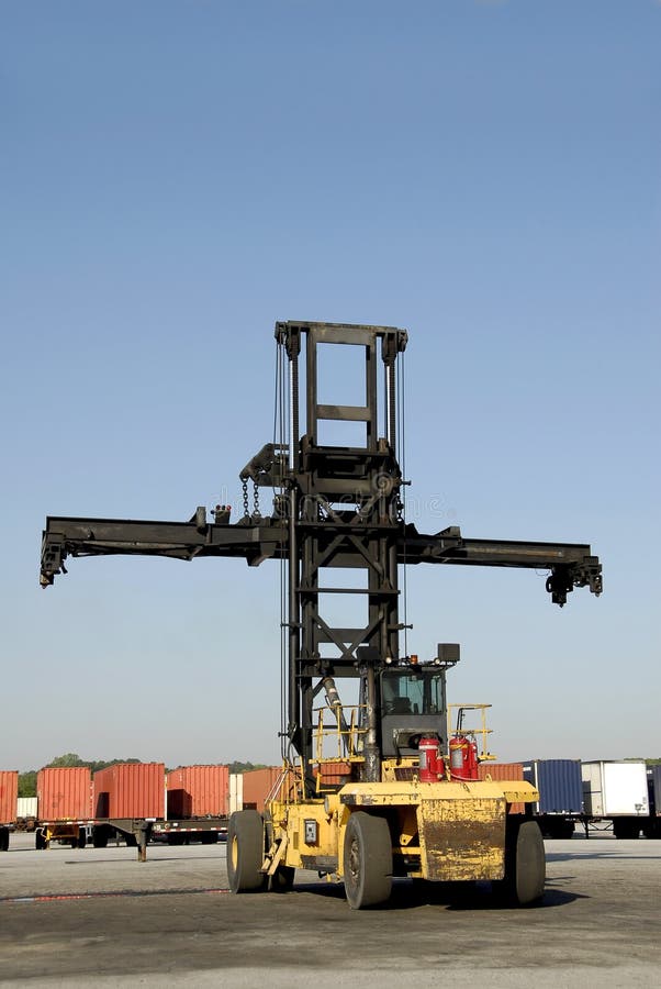 Intermodal Container Stacker Stock Image - Image of boat ...