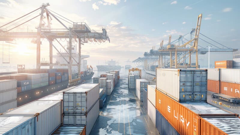 Intermodal Containers Loaded on Cargo Ship for Efficient Global ...